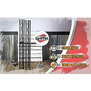 DJ Triangle Truss Extension Lighting System by GRIFFIN | Mounts on your Speaker Stands | Trussing Stage Kit for Smoke Machines & Dance Can Lights | C Clamps Mounting Brackets & Platform Hardware Set