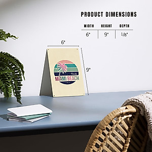 Lantern Press 6x9 Inch Wood Sign, Ready to Hang Wall Decor, Miami, Florida, Beach,