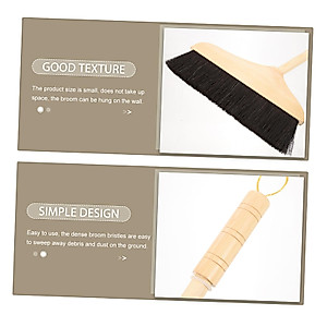 Holibanna Indoor Broom Outdoor Floor Cleaning Broom with Wood Handle Horsehair Broom Angle Broom Household Broom for Courtyard Indoor Kitchen Office Lobby Sweeping