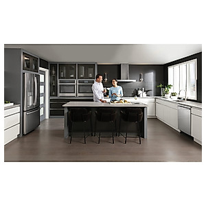 GE PROFILE PYE22KYNFS 36" Counter-Depth Bottom Freezer with French Door Twin Chill Evaporator Quick Space Shelf and LED Lighting in Fingerprint Resistant Stainless Steel