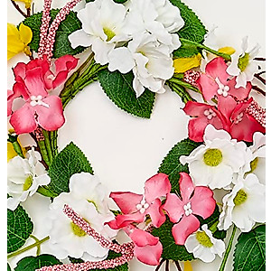 Worth Imports 12" Cherry Forsythia Daisy, Pink, Set of 2 Candle Ring