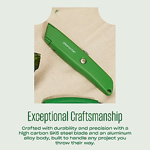 Character The Utility Knife, Premium, Heavy Duty Box Cutter with Safety Auto Lock and Retractable Blade, 2 Pack