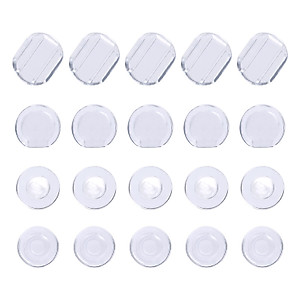 Maxdot 100 Pieces 4 Size Earring Pads Silicone Comfort Earring Cushions for Clips on Earrings, Clear