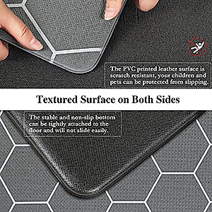 Gray Kitchen Mats for Floor,PVC Cushioned Anti-Fatigue Comfort Mat,2 Piece 0.47in Super Thick Kitchen Rugs【59In】 for Kitchen Sink Office Laundry Room