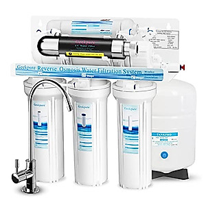 Geekpure 6 Stage Reverse Osmosis Drinking Water Filter System with UV Filter-75GPD