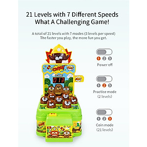 PowerTRC Whack Game Mole Toddler Toys, Mini Arcade Pounding Toys Set with 2 Hammers for 3 4 5 6 7 8 Years Old Boys Girls, Whack Mole Game Toy Interactive Early Developmental Toy