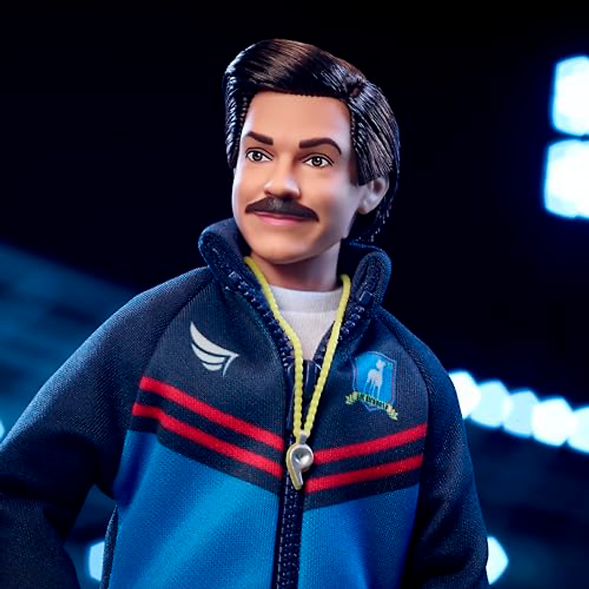 Barbie Signature Fashion Doll, Ted Lasso Wearing Blue Tracksuit with AFC Richmond Logo, Collectible in Displayable Packaging