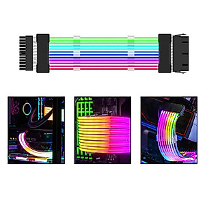 RIPTEADRY Addressable RGB Extension Cable, 24 Pin/2x8Pin/3x8Pin ATX RGB Cable, ATX RGB Extension Cable, PC Internal Components for Motherboard Connector