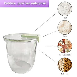 AnRui Flour Storage Container 20 Lbs, Airtight Large Food Container Rice Holder Bin with Measuring Cup for Cereal, Sugar, Oatmeal Kitchen Pantry Organization and Storage, Green