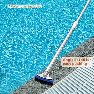 Fimimo 5.5" Stainless Steel Bristles Pool Brush, Swimming Pool Brushes with Handles for Cleaning Pool Walls, Tile, Floors to Fit Most Poles