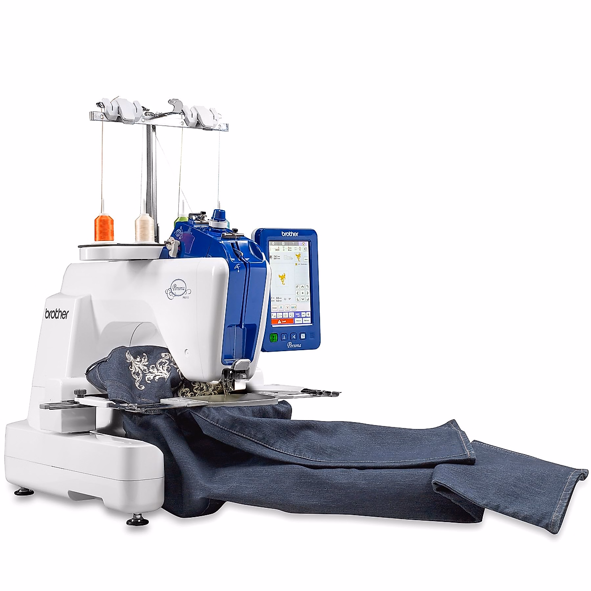 Brother Persona PRS100 Single Needle Embroidery Machine with 4-Spool Thread Stand and Free Arm Embroidery