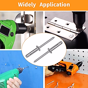 ALLCLEAN 3/16" x 1" Tri-Fold Rivets Assortment - 50Pcs,Silver Tri-fold Exploding Pop Rivets Solid Aluminum Tri Grip Rivets Bulb Style Rivets for Kayak Marine Boat