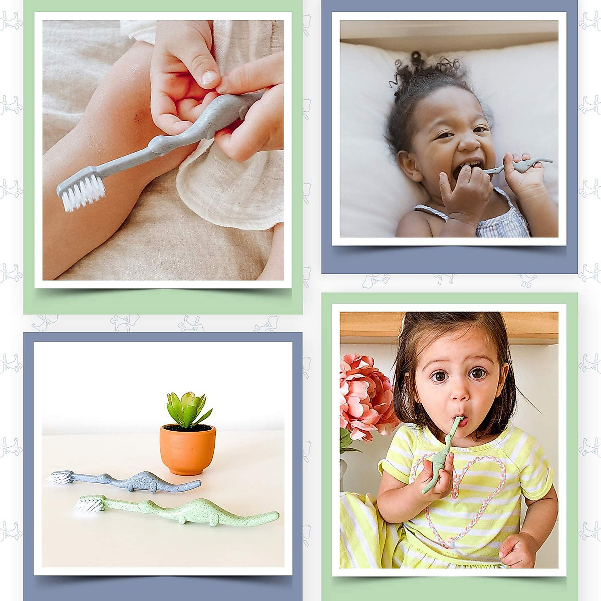 ANPEI ROARex Vegan Kids Toothbrush | Dino Design | Biodegradable & Compostable Natural Plant-Based Toothbrush | Dinosaur Theme | 1% for The Planet