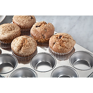 Fox Run 12-Cup Muffin and Cupcake Baking Pan, 10.5 x 13.75 x 1.25 inches, Silver