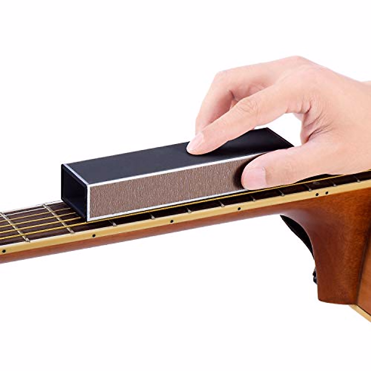 Guitar Luthier Tool Including Fret Leveling Beam Sanding Leveler Beam, Guitar Fret File, Stainless Steel Fret Rocker and Fingerboard Guards Protectors, Grinding Stones