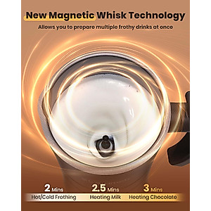 Electric Milk Frother, Latumab 4 in 1 Milk Steamer, 11.8oz/350ml Automatic Warm and Cold Foam Maker for Coffee, Latte, Cappuccino, Macchiato, Hot Chocolate, Ideal Gifts for Women, Girls