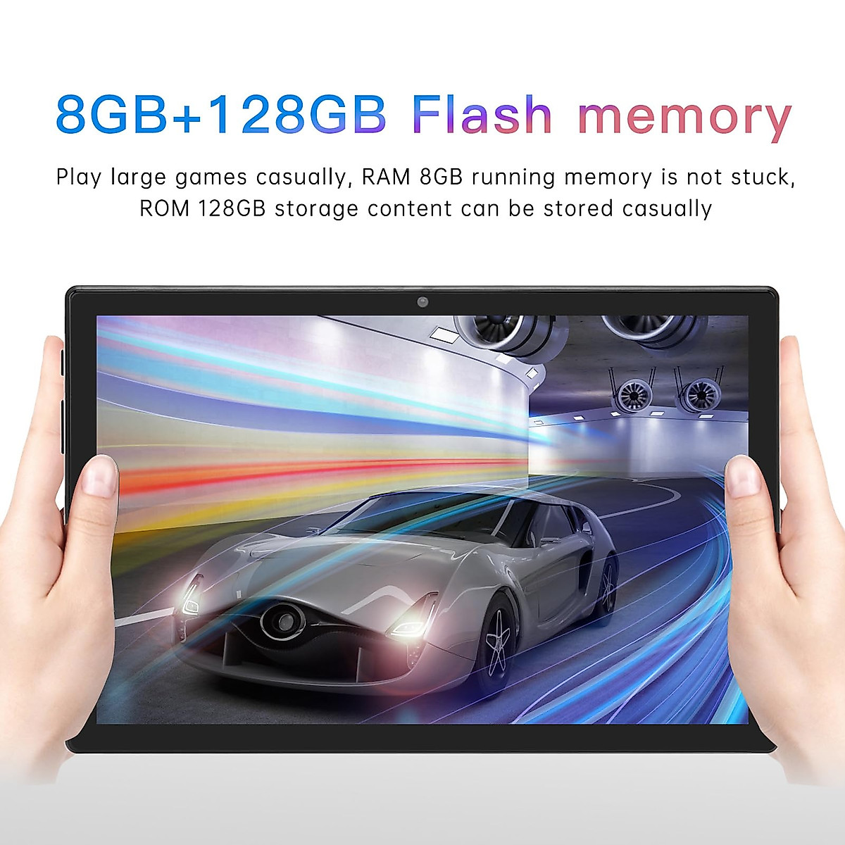 Jectse 10.1 Inch Tablet, 8GB RAM 128GB ROM Dual SIM Octa Core Tablet Android Tablet with 8MP 13MP Dual Camera, Gaming Tablet Computer for Kids (Grey)