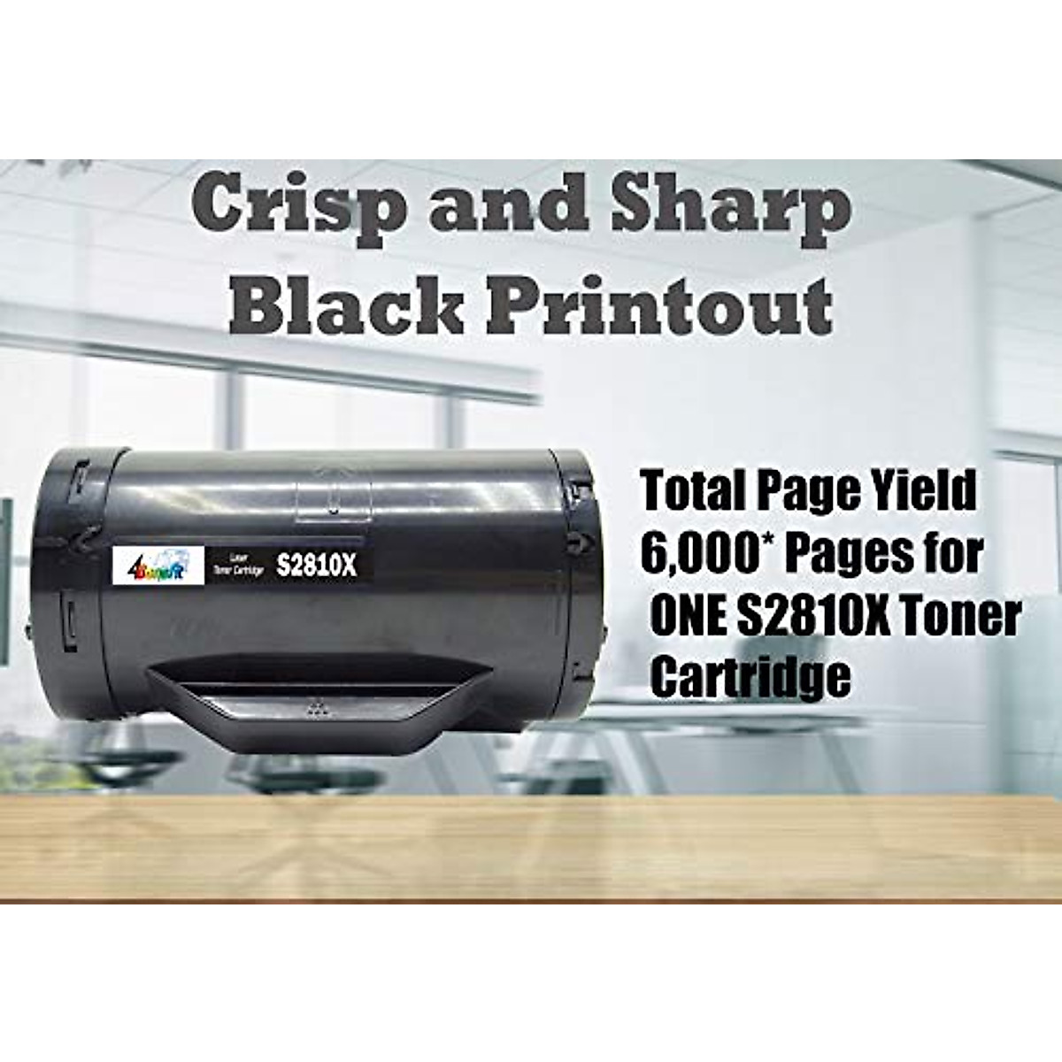 (1-Pack, High Yield) 4Benefit Compatible Dell S2810X Toner Cartridge 2810X S2810 Black (593-BBMF 47GMH) Used for Dell S2810dn H815dw S2815dn Smart Printer