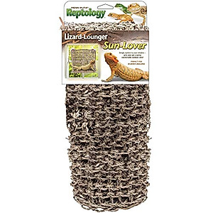 PENN-PLAX Reptology Lizard Lounger Sun Lover Basking Platform – 100% Natural Seagrass Fiber – Great for Bearded Dragons, Anoles, Geckos, and Other Reptiles
