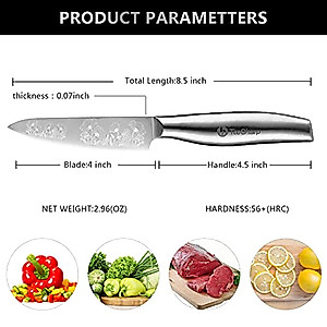 TooSharp Paring Knife for Cooking, Update Fit Non-stick Peel, Lightweight And Convenient, Easy To Control For Home Kitchen/Restaurant/travel, 304 Stainless Steel Handle, Good Helper For Cooking