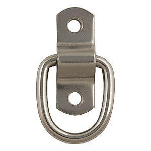 CURT 83732 1 x 1-1/4-Inch Surface-Mounted Stainless Steel Trailer D-Ring Tie Down Anchor, 1,200 lbs Capacity