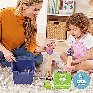 ECR4Kids Scoop Front Storage Bins, Multipurpose Organization, Navy, 10-Piece