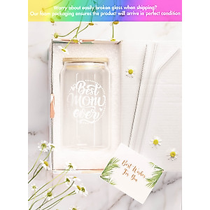 NewEleven Mothers Day Gifts For Mom - Unique Birthday Gifts For Mom, Mother, Wife, New Mom, Bonus Mom, Pregnant Mom - 16 Oz Coffee Glass