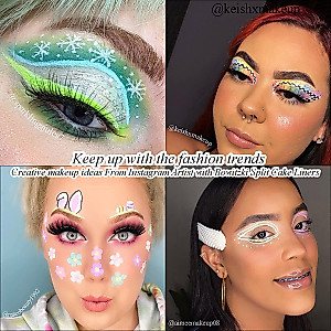 Bowitzki 50g Pastel Color Split Cake Water Activated eyeliner UV neon Graphic eye liner Hydra Liner Rainbow Easter Glow Face Body Paint Makeup