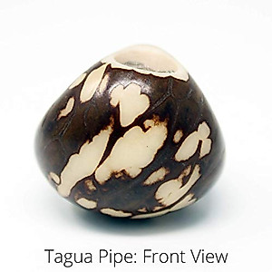 Tagua Pipe, Half Polished finish, Handmade, Fairtrade Pure Vegetable Ivory by Florama Natural Jewelry
