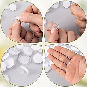 Isslly 80 Pack Adhesive Ceiling Hooks, Self-Adhesive Ceiling Hooks for Hanging, Sticky Hooks for Hanging, No-Drill Ceiling Discs with Metal Hook for Wedding, Party, Festivals Decor