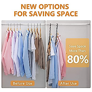 Cimlord 10 Pack Space Saving Plastic Magic Hangers, Bedroom Closet Organization and Storage, Clothes Hangers Space Saver for Closet Organizer, New Home Essentials Stackable Hangers
