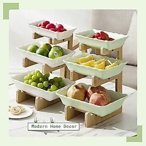 3 Tier Ceramic Fruit Bowl, Large Fruit Basket for Kitchen, White Storage Bowls for Kitchen and Home Decor