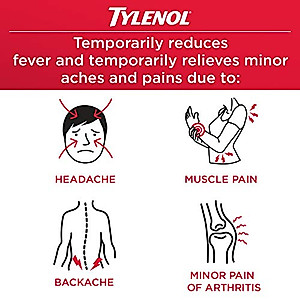 Tylenol Extra Strength Caplets with Acetaminophen, Pain Reliever & Fever Reducer, 2-Pack of 50 ct