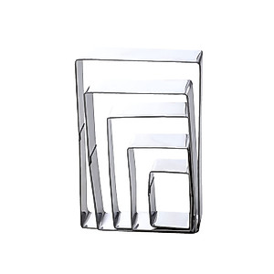 Kyerbaino 5Pcs Rectangle Cookie Cutter Set, Stainless Steel Biscuit Baking Molds Fondant Cake Cookie Cutter Rectangle Shaped Cutter