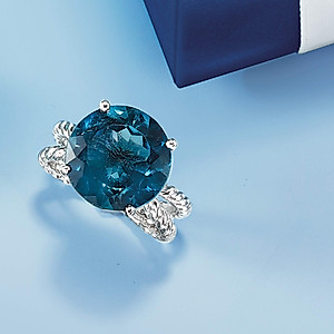 Ross-Simons 6.75 Carat London Blue Topaz Open-Space Roped Ring in Sterling Silver. Size 8