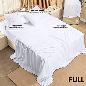 Utopia Bedding Full Bed Sheets Set - 4 Piece Bedding - Brushed Microfiber - Shrinkage and Fade Resistant - Easy Care (Full, White)