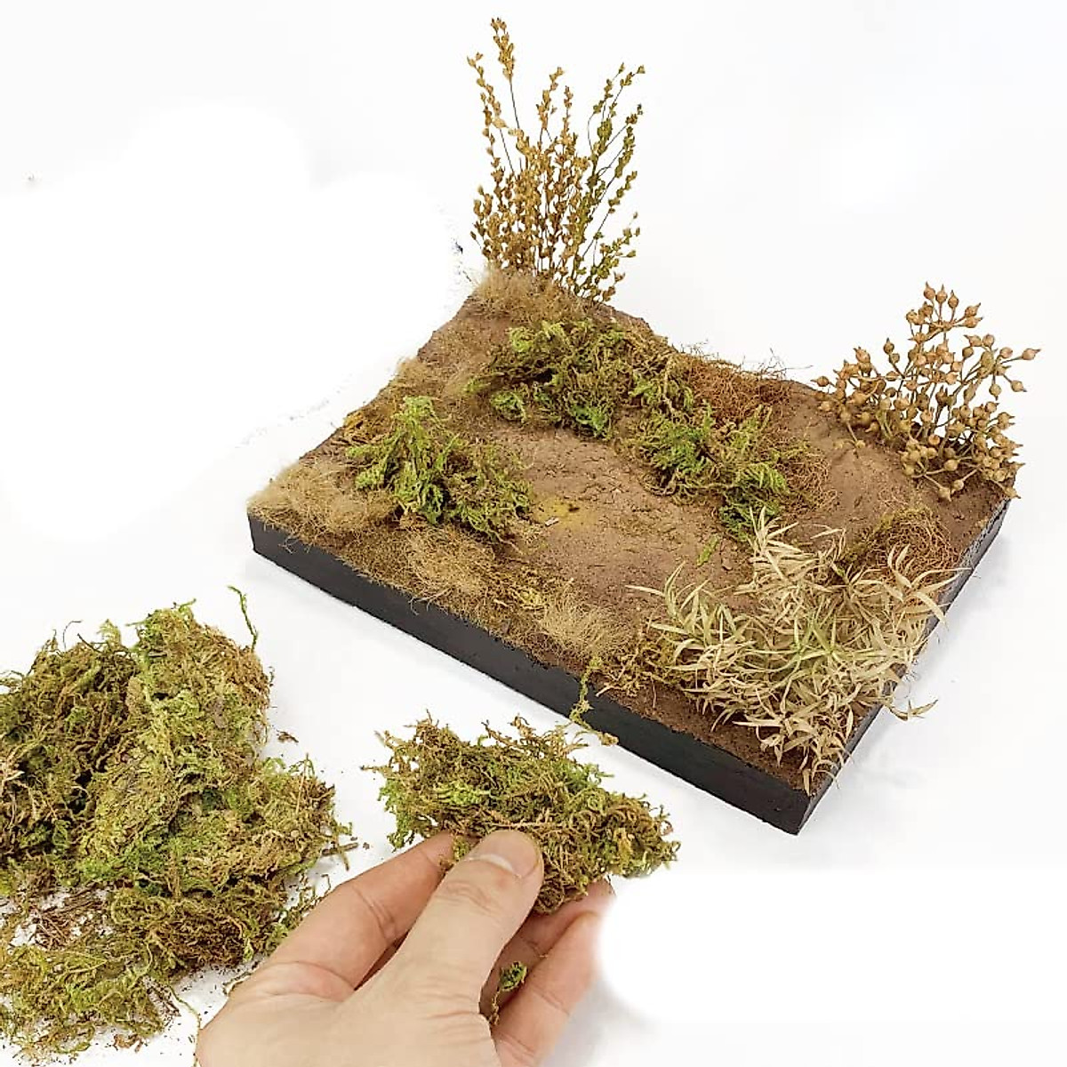 Warmtree Simulation Green Grass Artificial Moss Miniature Static Grass Model Grass Tufts Railway Artificial Grass for Train Landscape Railroad Scenery Sand Military Layout Model