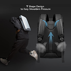 Refutuna Anti Theft Laptop Backpack for Men, Hardshell Waterproof TSA Lock Gaming Computer Backpack with USB Port, Fit 16/15.6 Inch Hard Shell Business Bookbag (black)