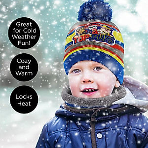 Nickelodeon Boys Toddler Winter, Scarf Paw Patrol Marshall Hat, Scarves & Kids Gloves Sets, Gray Mittens, Ages 2-4 and Ages 4-7