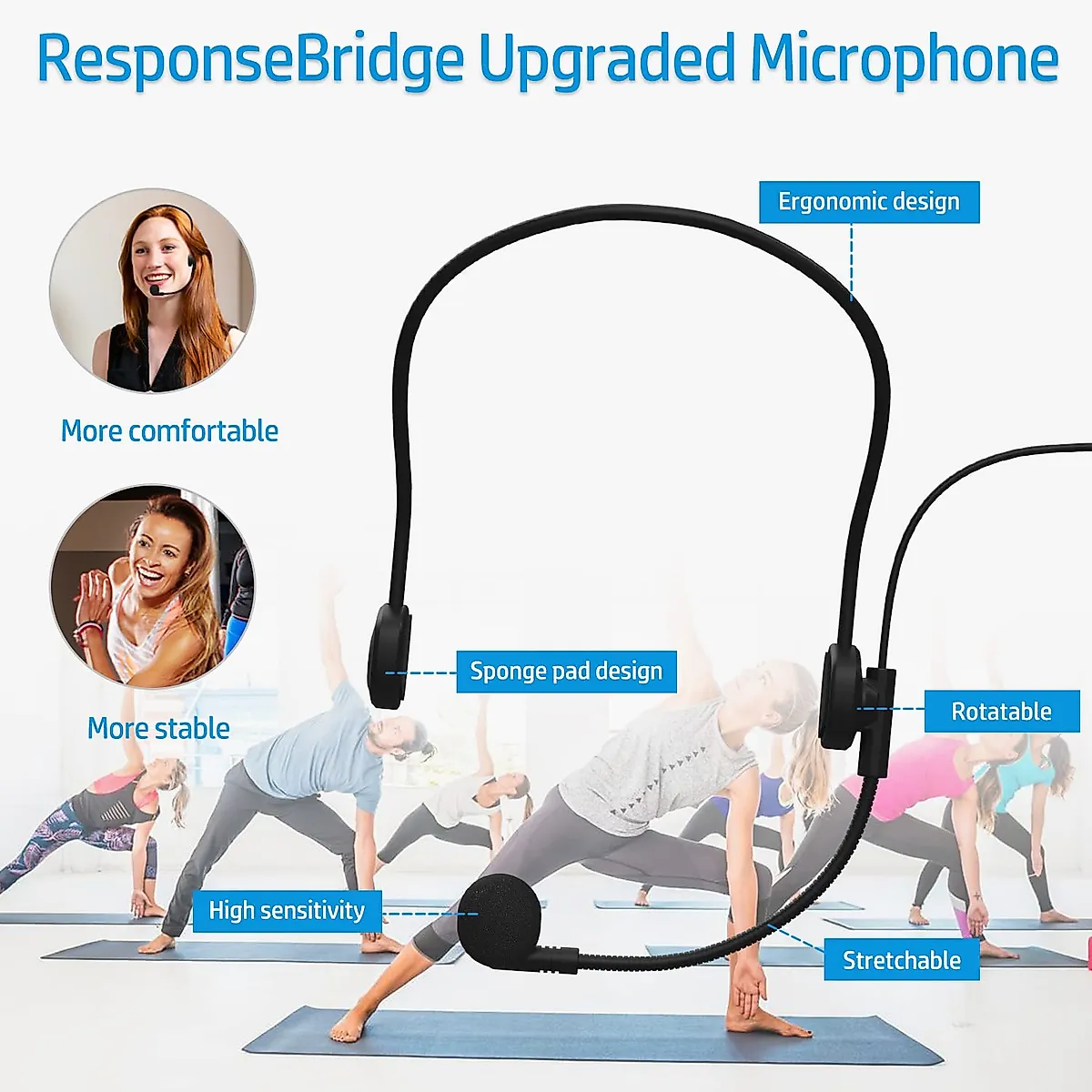 Voice Amplifier for Teachers Personal Wired Microphone Headset - Loudly Rechargeable Portable Microphone with Speaker, 2000mAh Small Pa System with Headset Microphone Classroom ect S309