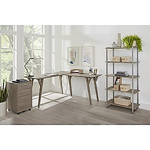 Realspace® Trezza 62"W L-Shaped Desk, Light Oak
