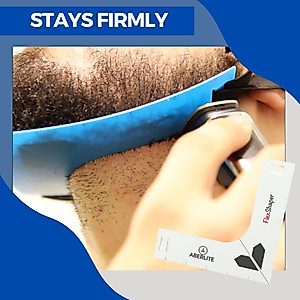 Aberlite Beard Straightener Kit with Beard Shaper, Ceramic Plates, Argan Oil Heat Shield, Rubber Shaper Edges, Flat Brush Attachment, Temperature Control - An Ideal Gift for Men