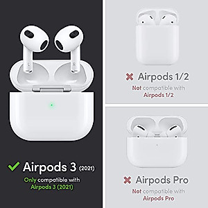 CYRILL Airpods 3 Generation Case Cover Color Brick with Carabiner Designed for Airpods 3 Generation Case (2021) [Front LED Visible] - Dark Gray