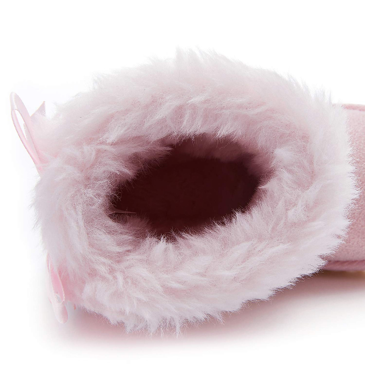 Weestep Girls Toddler Little Kid Warm Fur Winter Ankle Flat Snow Boot(12 Little Kid, Bow Pink)