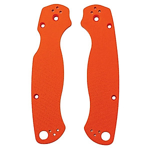 Aibote 1 Pair G10 Handles Scales Glass Fiber Handle Patch DIY Tool Material for Spyderco Para Military 2 C81 Folding Knife (Orange)