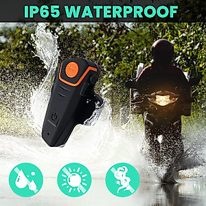 MAXTO Motorcycle Helmet Bluetooth Headset,BT-S2 2-Way 1000M Intercom 2 Riders Helmet Communication Systems kit,Wireless FM Radio (BT-S2 Hard Mic 1PACK)