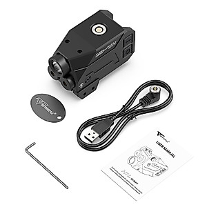 Votatu H1L-GR Shockproof Pistol Laser Light Combo, 750 Lumen Green Laser Light Combo for Pistol, Red Green for Handgun Picatinny Mount, Magnetic Rechargeable Laser Light