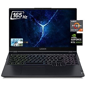 Lenovo Legion 5 15 Gaming Laptop, 15.6" FHD 300nits 165Hz Display, AMD Ryzen 7 5800H,NVIDIA GeForce RTX 3050Ti,RGB Backlight, 32GB RAM, 2TB PCIe SSD, Windows 11H /ES 32GB USB