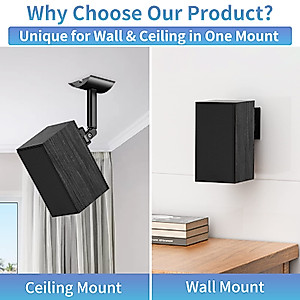 tiebutie Speaker Wall Mount for Samsung SWA-8500S/9000S/9100S/9200S, Adjustable Ceiling/Wall Speaker Mount, Black