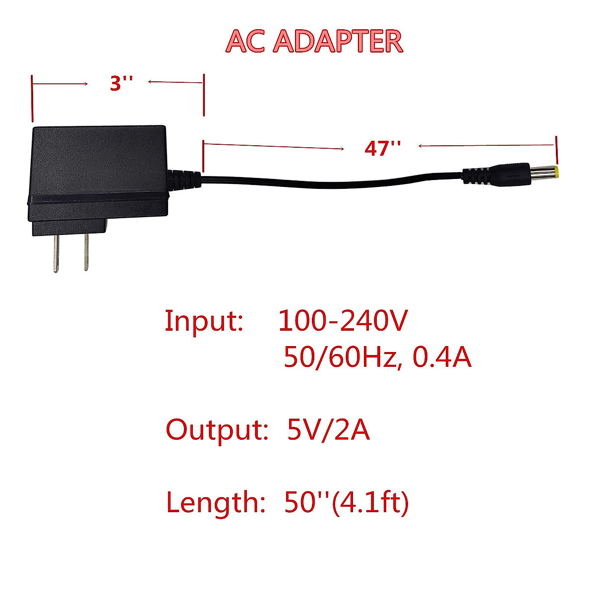AC Power Supply TV Box - Original Android TV Box US Plug AC Power Adapter Wall Charger Cable Cord AC 100-240V to DC 5V 2A Power Supply DC Connector Jack 5.5mm x 2.1mm